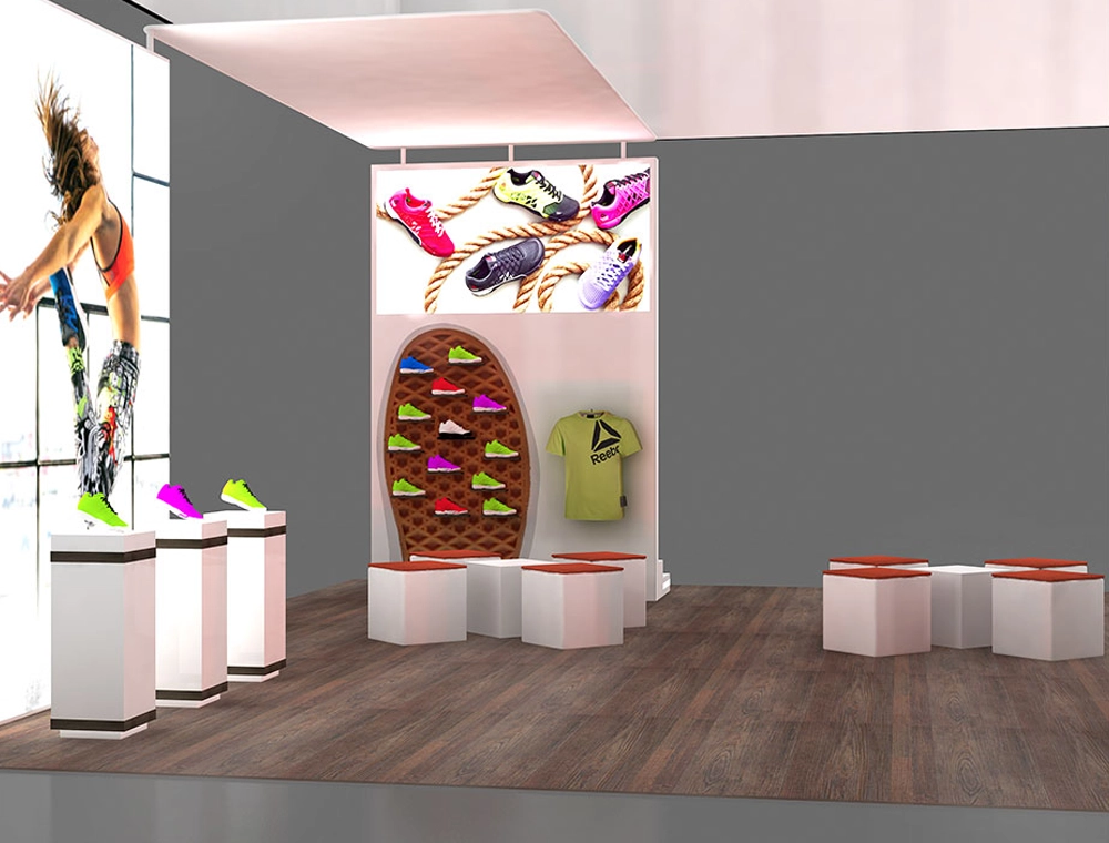30x30 Product Kiosk: Slatted Entry & Backlit Graphics